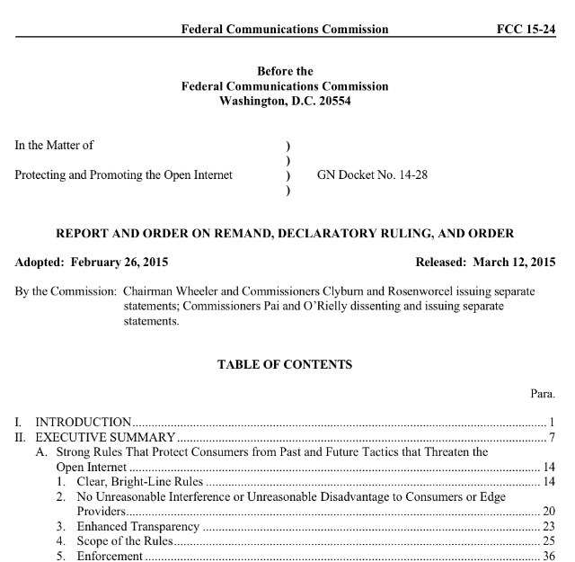 FCC net neutrality rule PDF download | The Free Internet Project